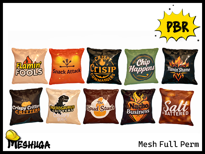 Second Life Marketplace - Meshuga PBR Chips Bags Pack FULL PERM MESH